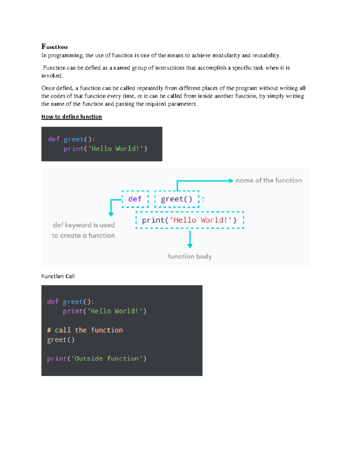 Assignment-function - grwhe - FunctIons In programming, the use of ...