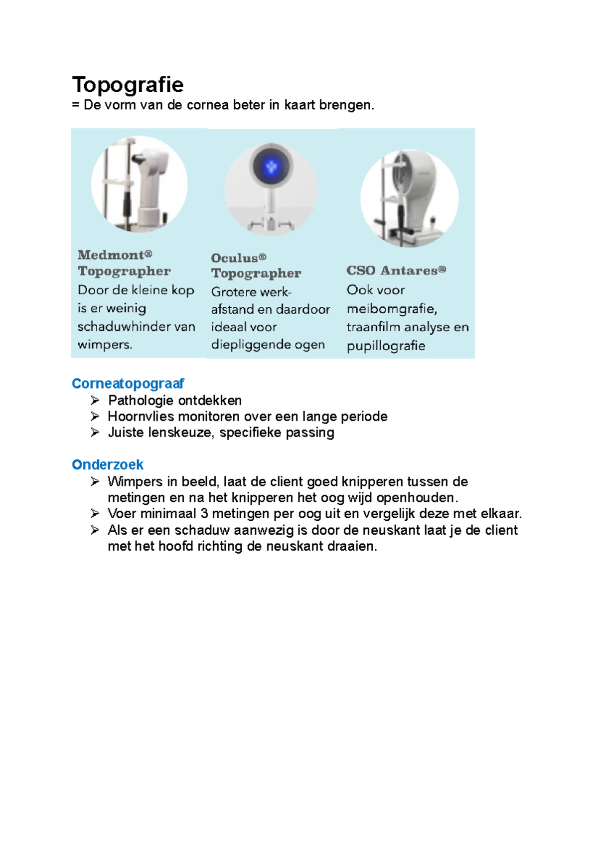 Topografie toets - Topografie = De vorm van de cornea beter in kaart ...