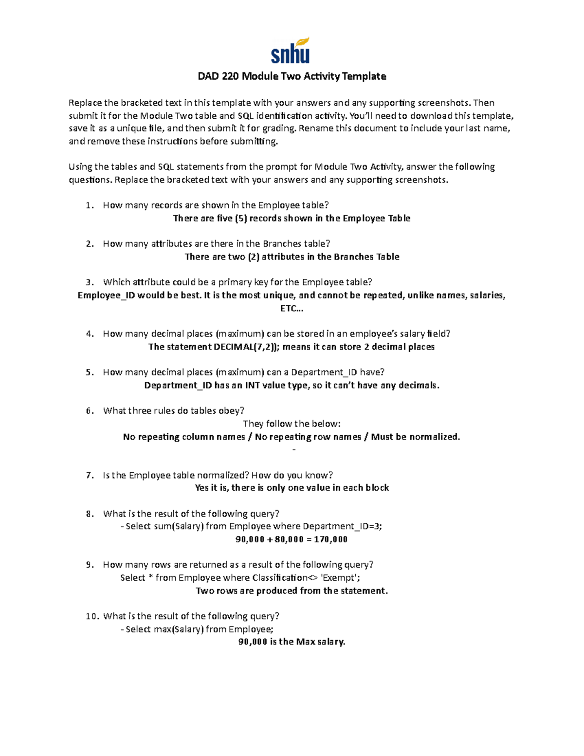 Module 2 assignment - DAD 220 Module Two Activity Template Replace the ...