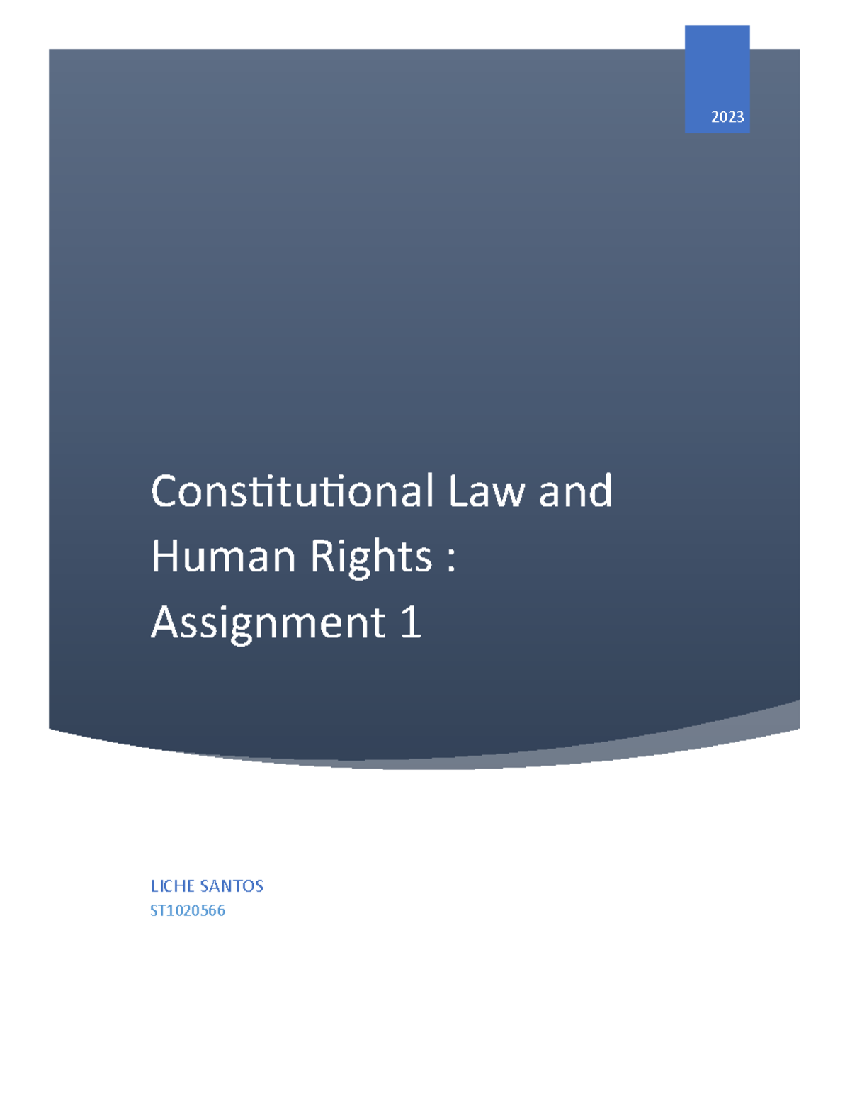 CONL5112 assignment 1 - Constitutional Law and Human Rights ...