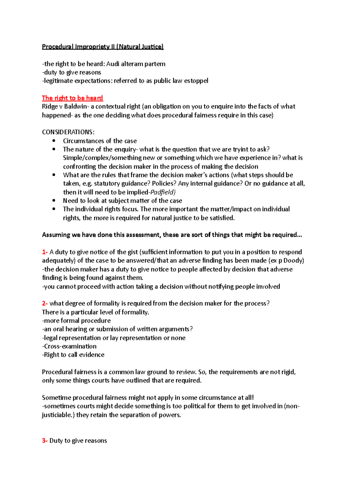 Procedural Impropriety II - statutory guidance? Policies? Any internal ...