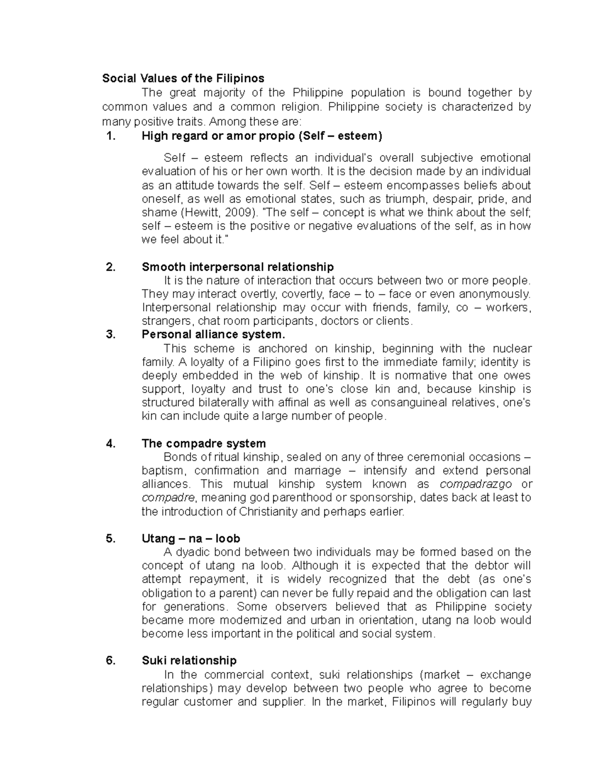 Social Values of the Filipinos - Philippine society is characterized by ...