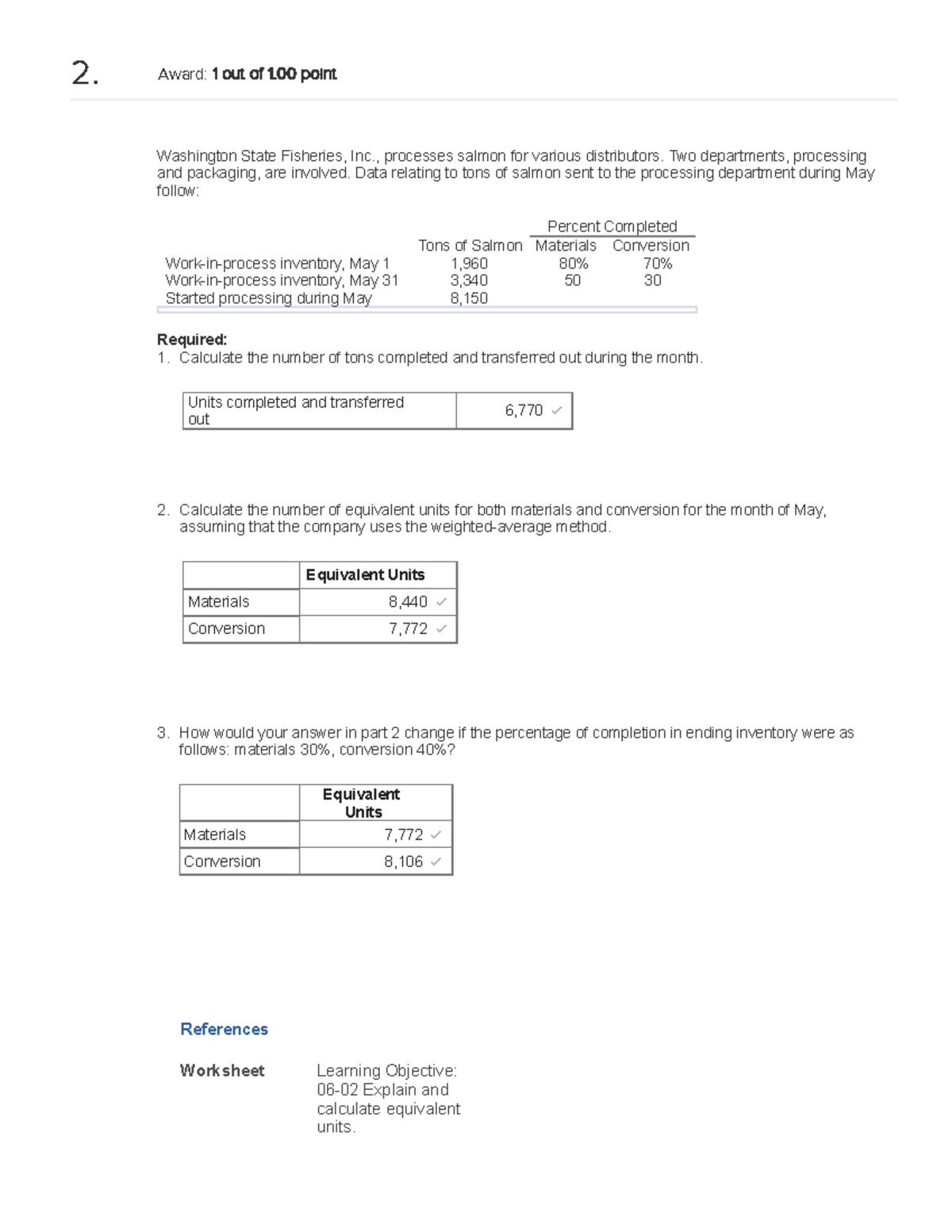 C H 6-1 2 - ACC 405 Chapter 6, Practice Problem 1.2 - 2. Award: 1 out ...