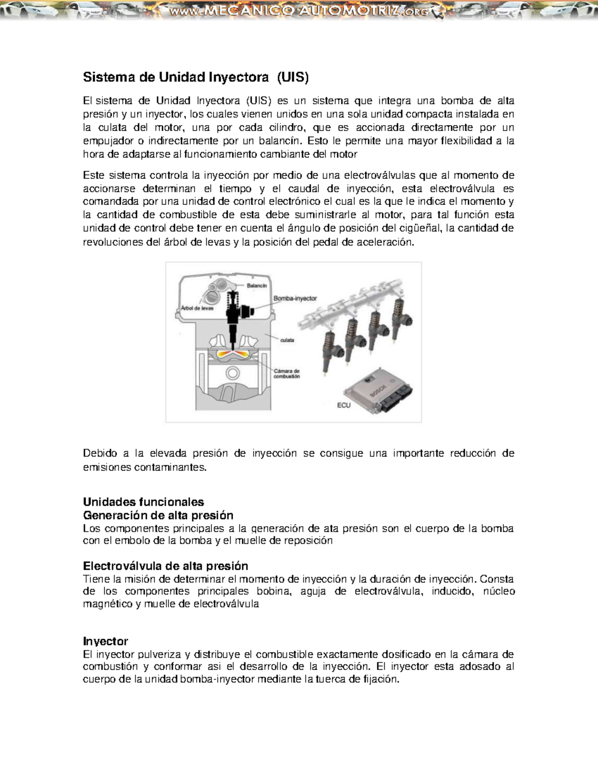 Manual mecanico automotriz sistema unidad inyectora - Sistema de Unidad ...