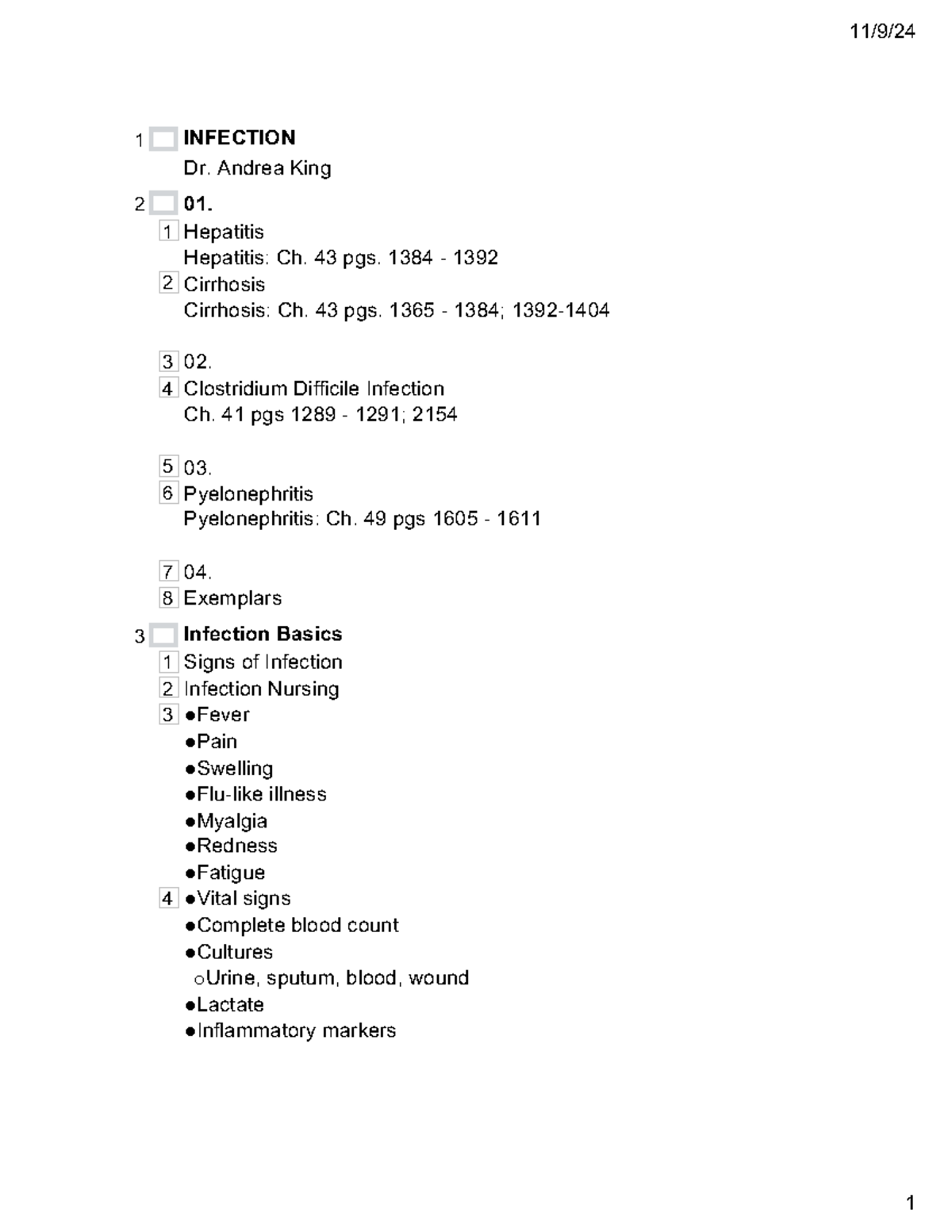 NUR 308 Sp24 Infection - hepatitis, cirrhosis, c. diff, pyelonephritis ...