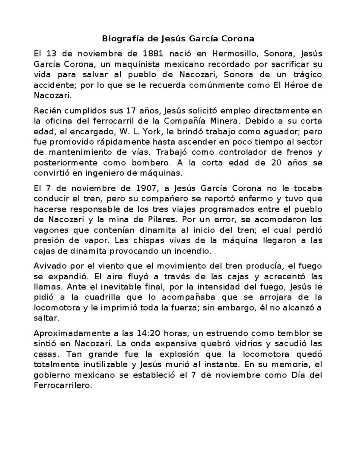 Biografía de Jesús García Corona y corrido - Biografía de Jesús García Corona El 13 de noviembre ...