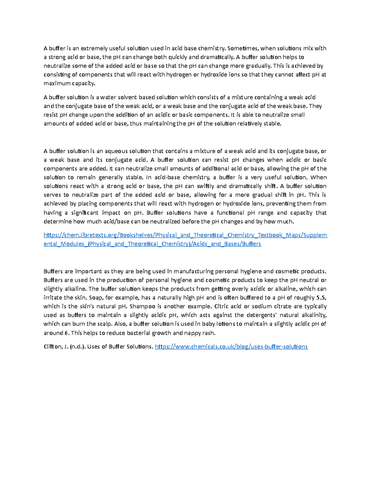 Buffer - A buffer is an extremely useful solution used in acid base ...