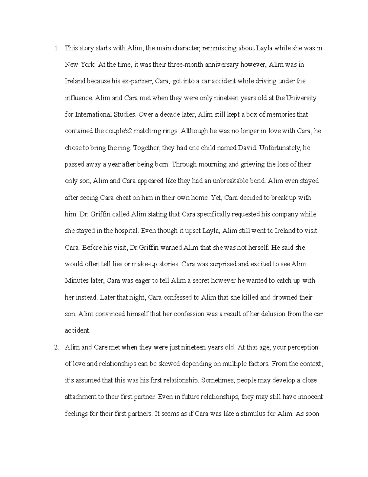 Case Study 1 Learning and Memory - This story starts with Alim, the ...