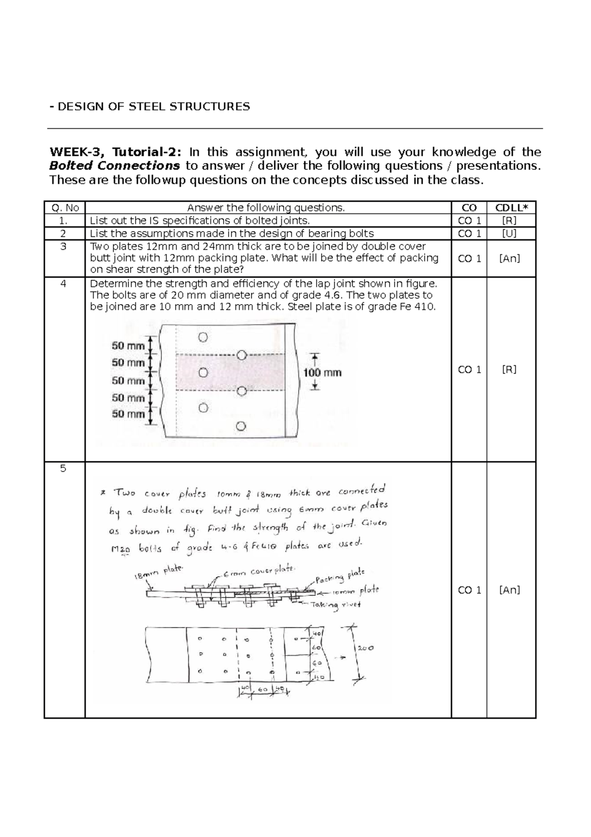 Dss Tutorial 2 Fghgss Design Of Steel Structures Week 3 Tutorial 2 In This Assignment You 6063
