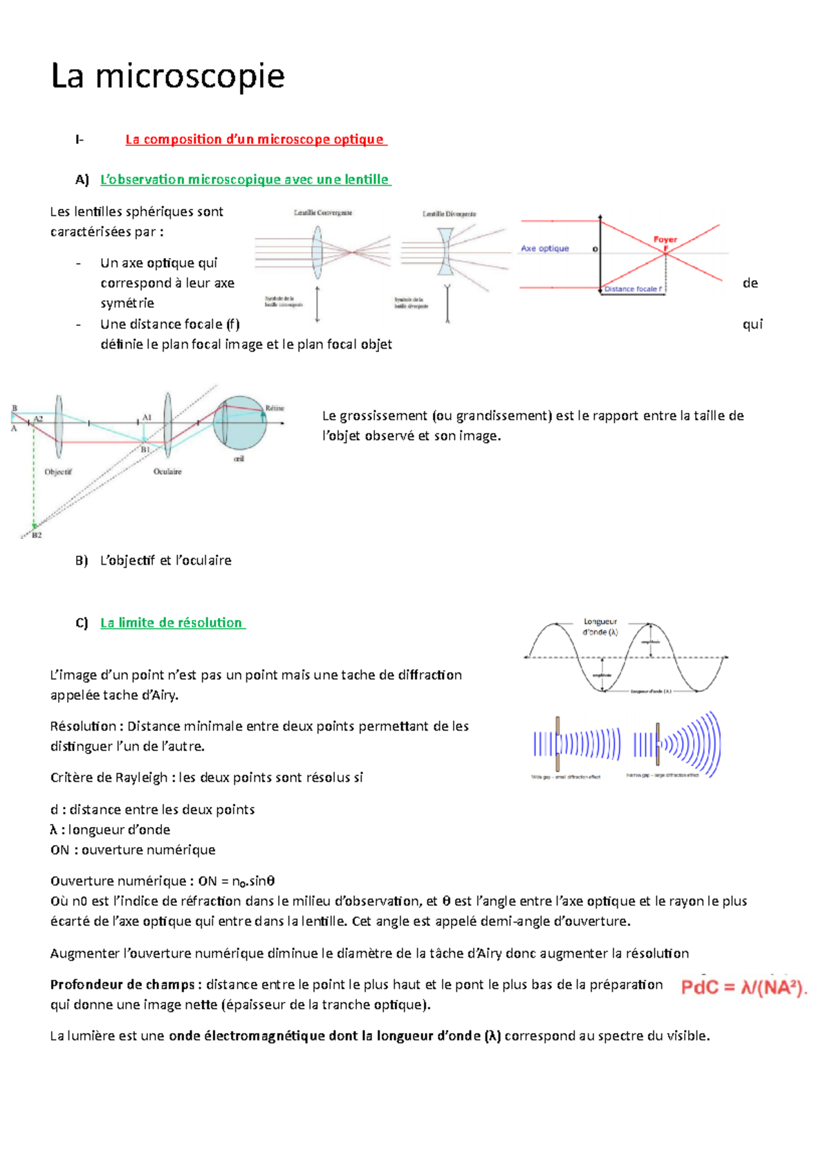 2. La microscopie - L2 biologie - La microscopie I- La composition d’un ...