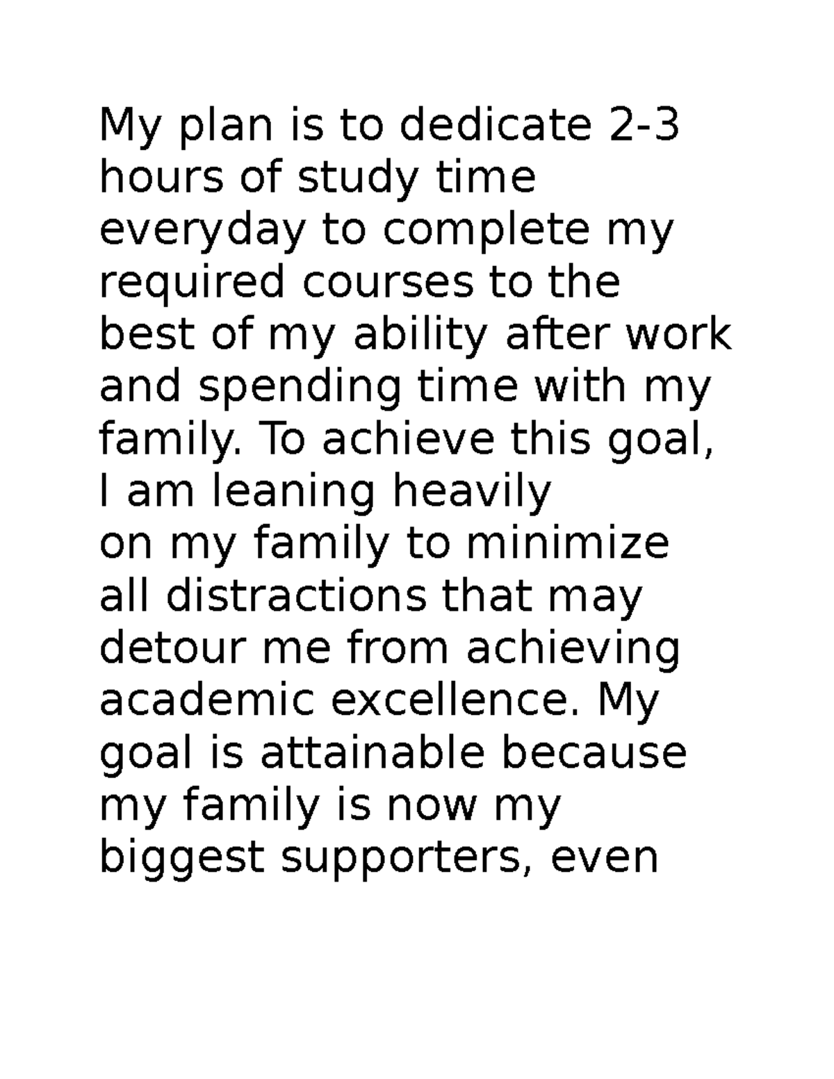 2-2 Final Milestone One Goal Statement - My plan is to dedicate 2 ...