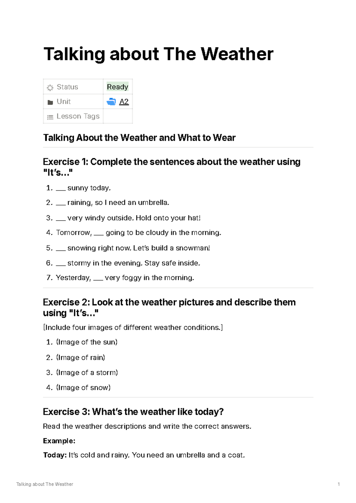 Talking about The Weather x4 - Talking about The Weather 1 Talking ...