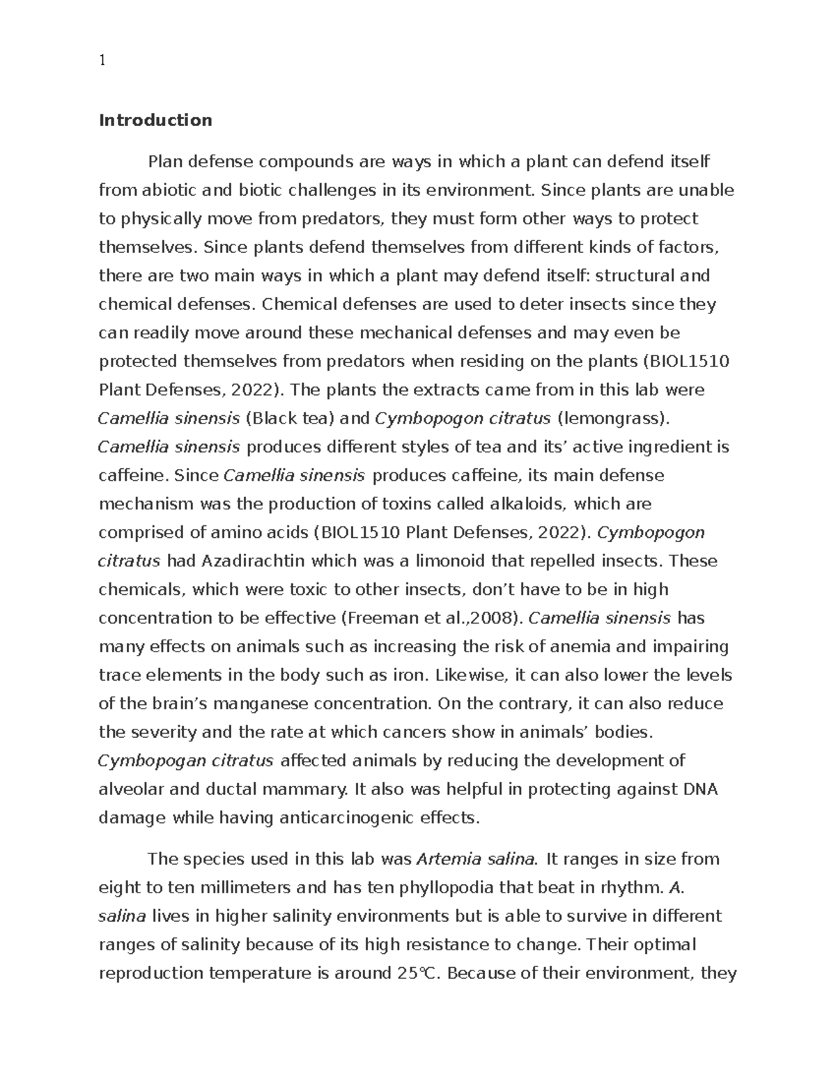 Bio lab introduction - Bio lab intro - 1 Introduction Plan defense ...