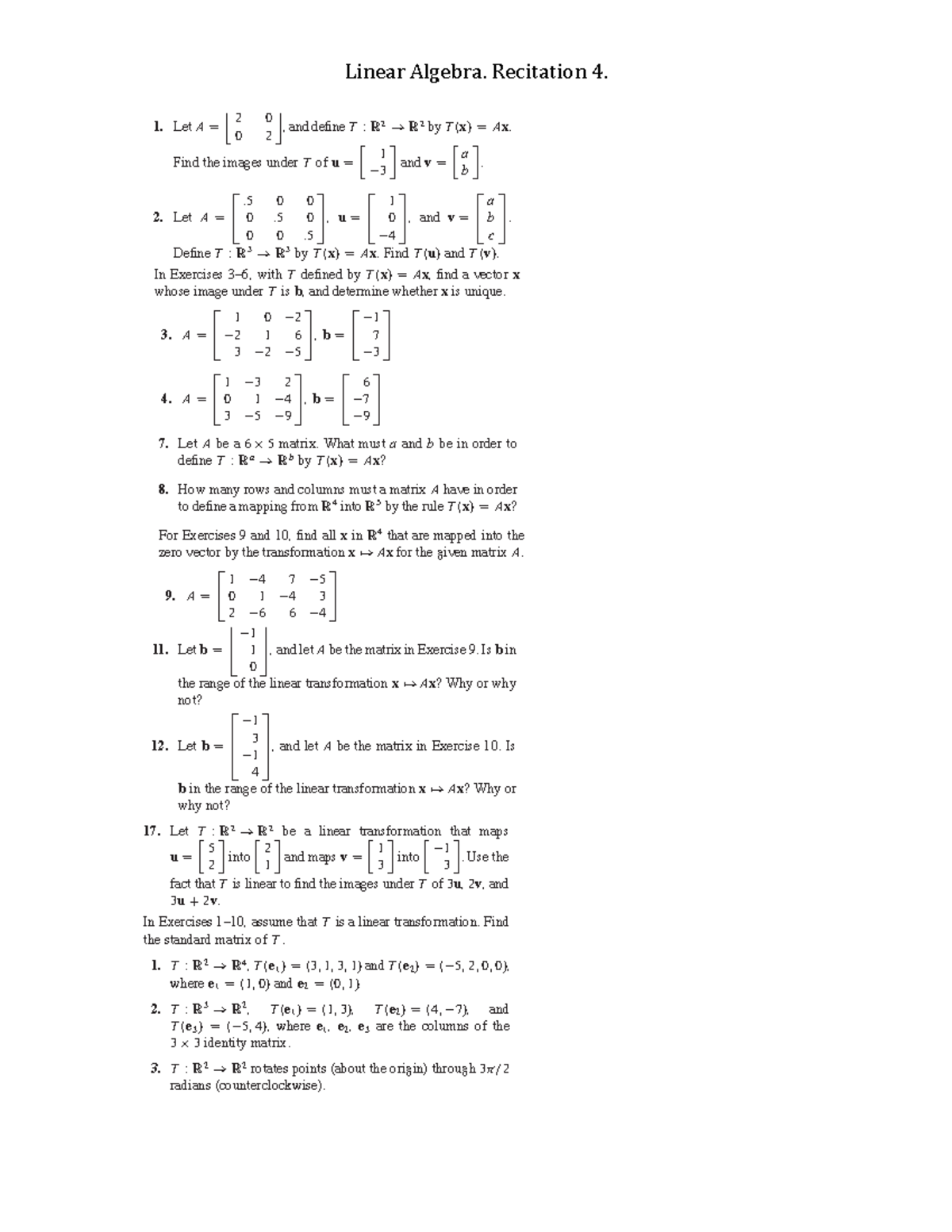 Recitation Handout 4 - !"#$%&'()*$+&%,'-$."/%/"0#'1,' ' ' ' ' ' ' ' 7KH ...