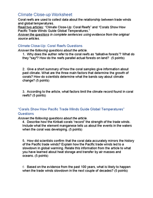 Ocean interactions worksheet - Ocean Interactions Worksheet Before you ...