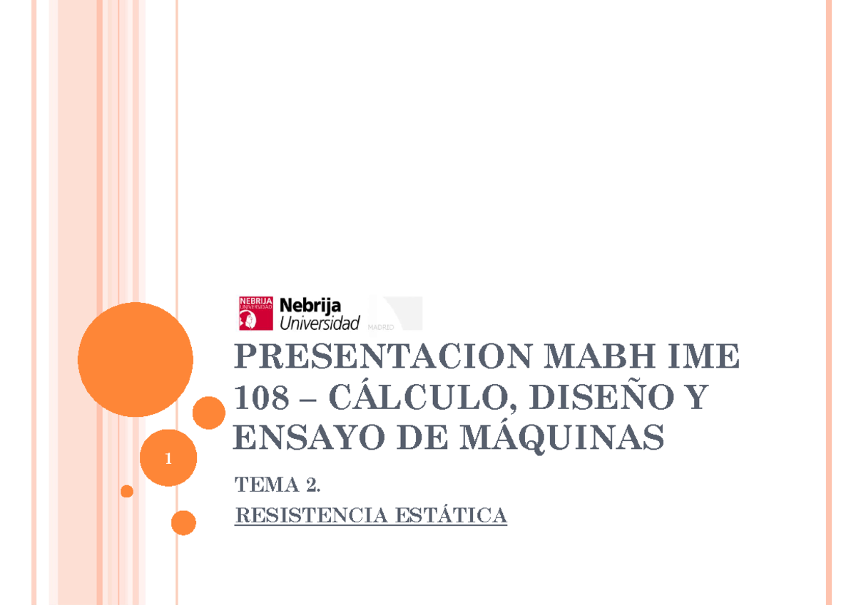 -02 MABH Resistencia estatica - PRESENTACION MABH IME 108 – CÁLCULO ...
