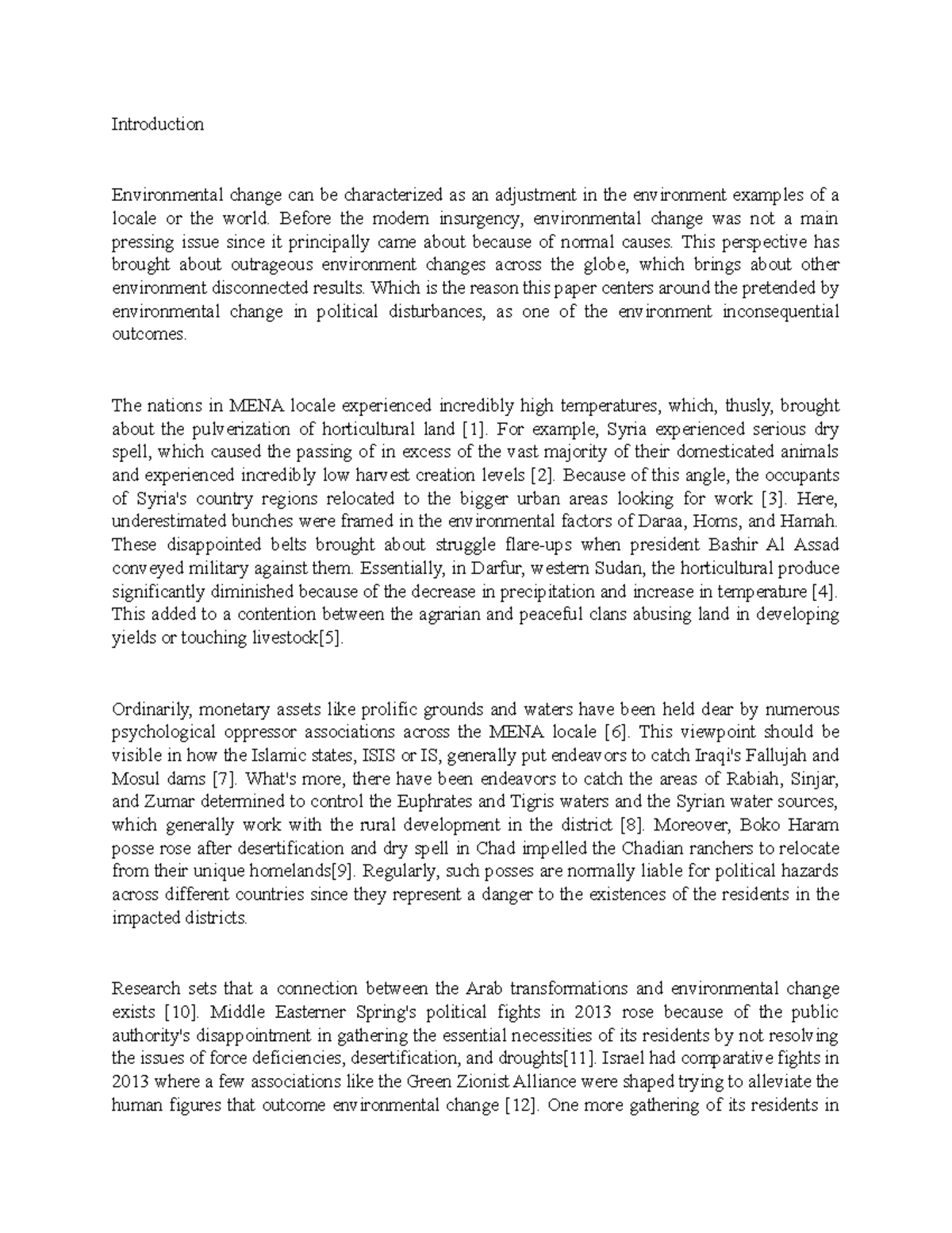 Term Paper - Role Played by Climate Change in Political Upheavals ...