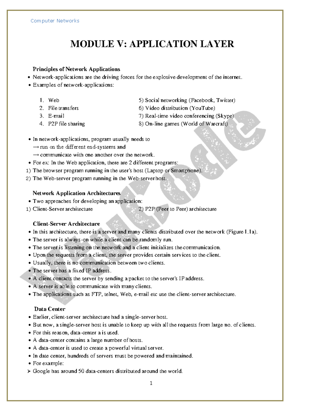 Cn m-5 - Computer network notes - MODULE V: APPLICATION LAYER ...
