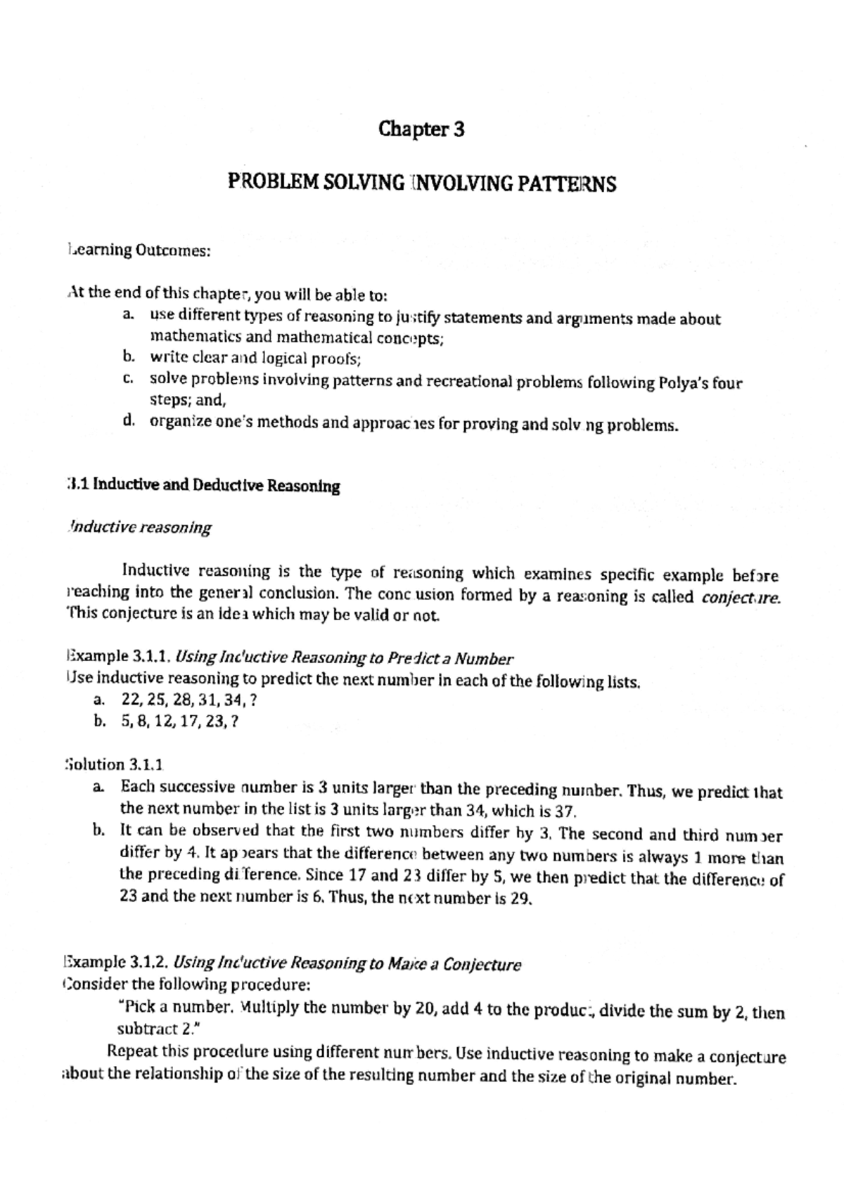 Chapter 3 Math 15 Midterm Topics for Reporting - Mathematics in the ...