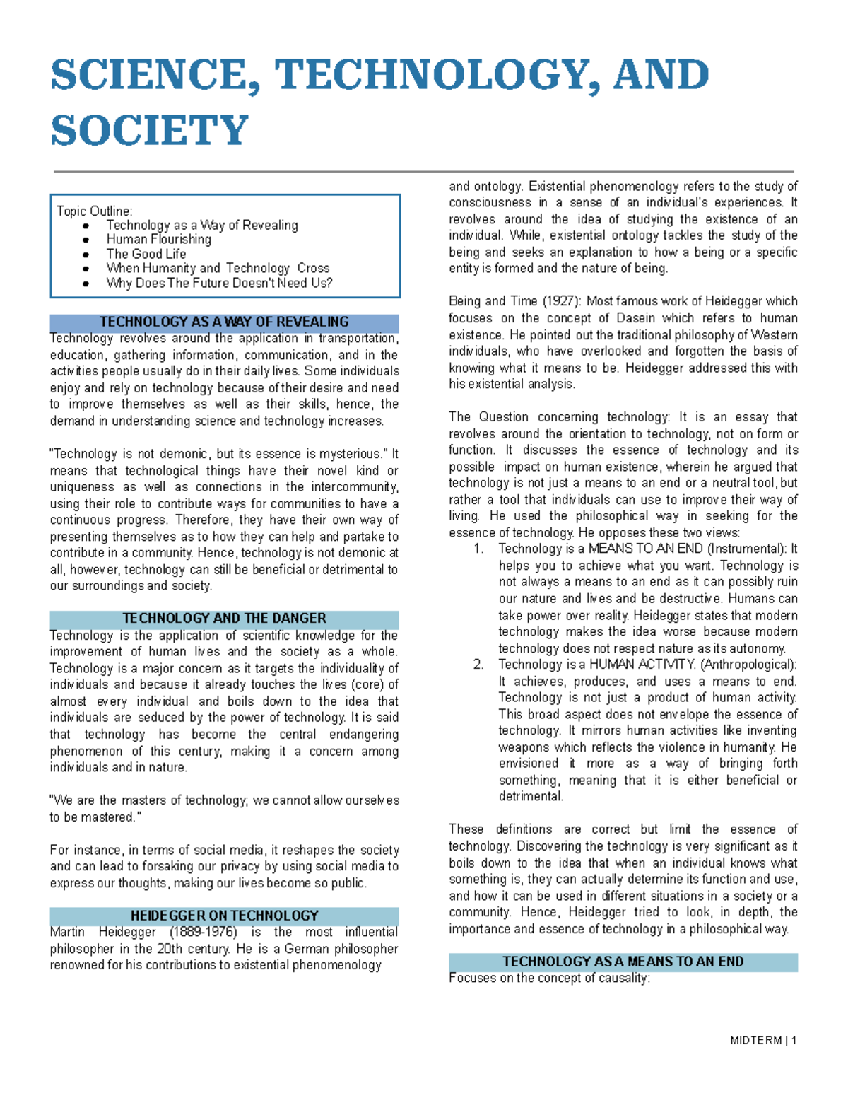 STS Reviewer - Technology Lessons - SCIENCE, TECHNOLOGY, AND SOCIETY ...