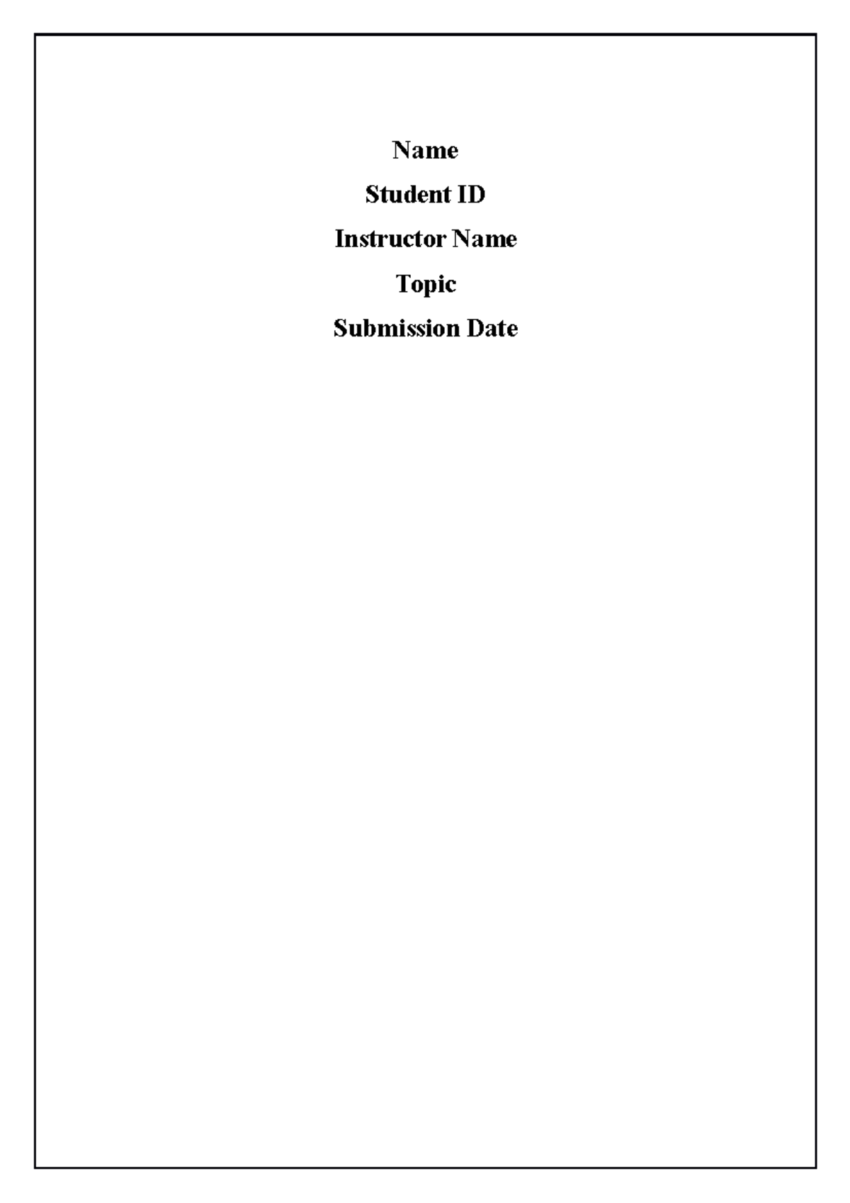 Introduction - Name Student ID Instructor Name Topic Submission Date ...
