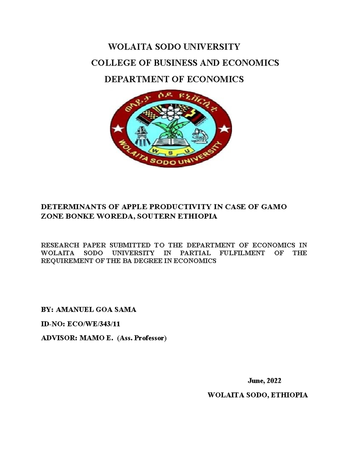 Aman final research 2 - Thank you for your help - WOLAITA SODO ...