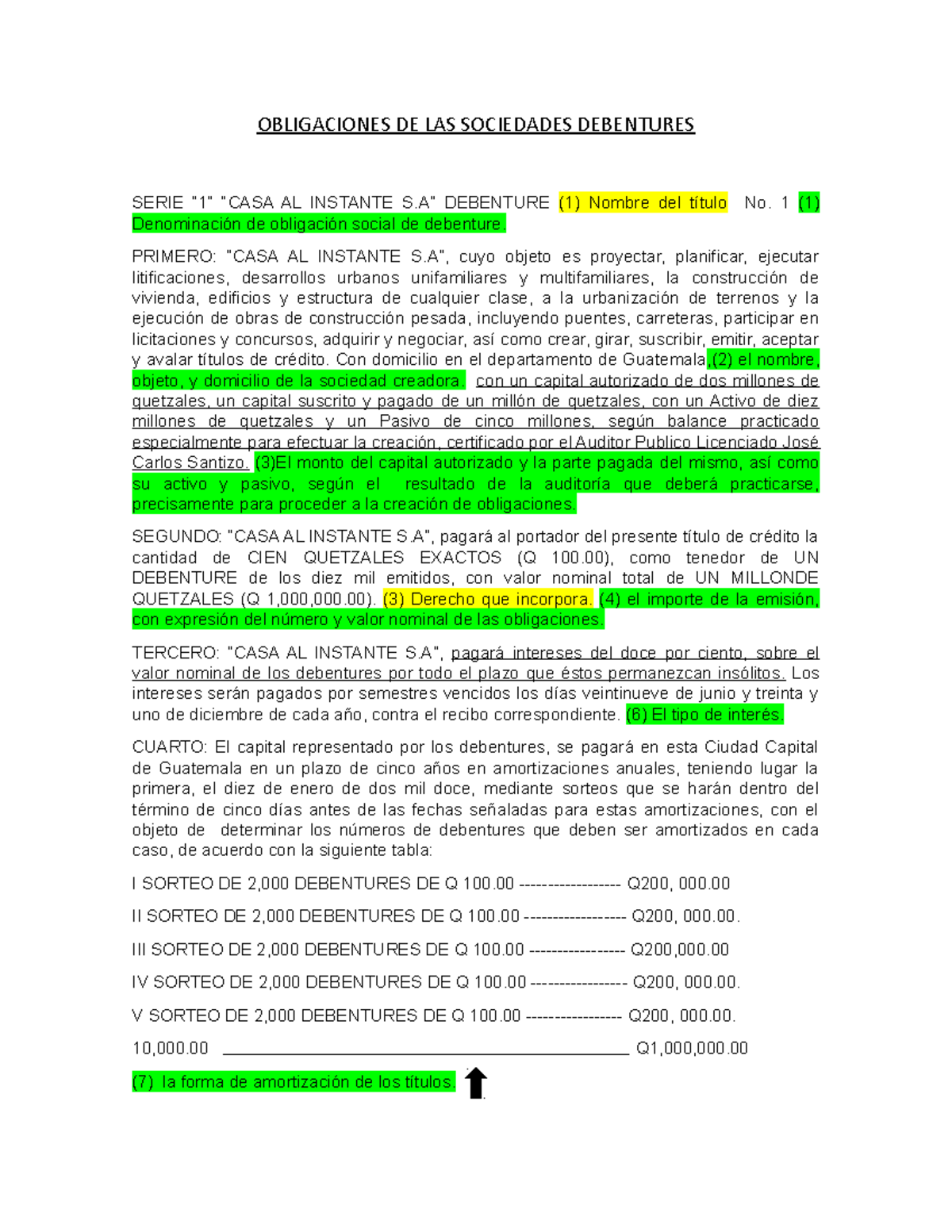 Requisitos Debenture - OBLIGACIONES DE LAS SOCIEDADES DEBENTURES SERIE ...