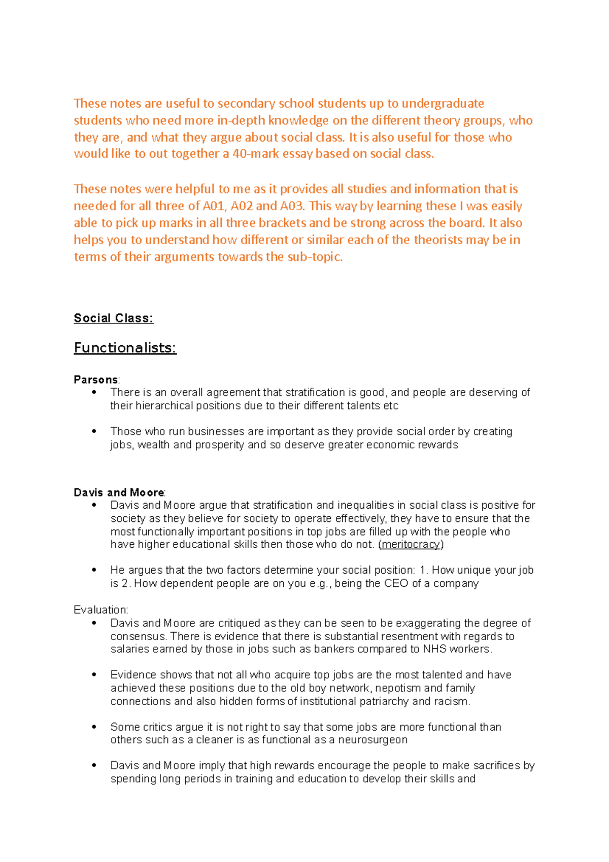 Social-class-notes - Social-class-notes - These notes are useful to ...