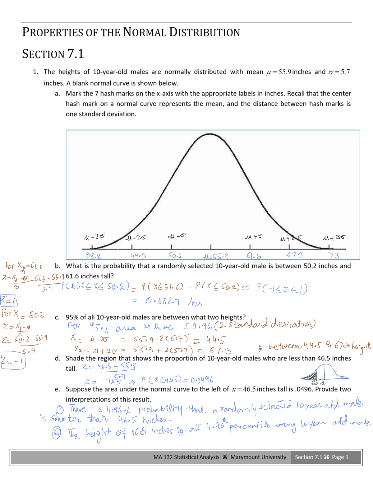Handout 7 - practice material - Probability and Statistics - Studocu