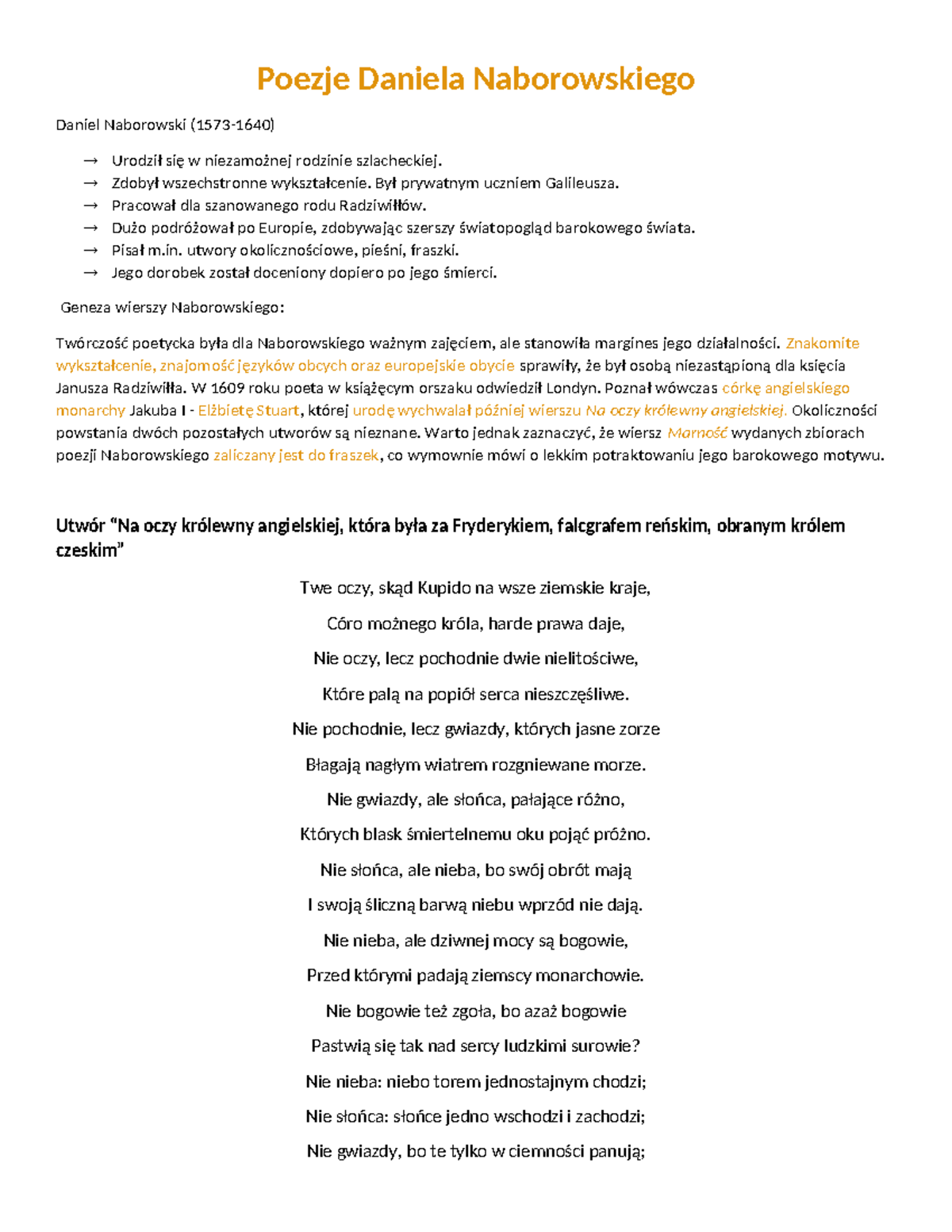 Poezje Daniela Naborowskiego - Poezje Daniela Naborowskiego Daniel ...