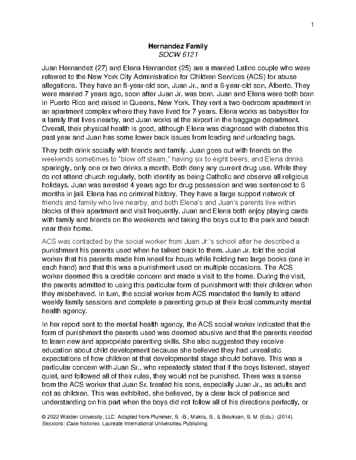 Transcript Hernandez Family 2 - 1 © 202 2 Walden University, LLC ...