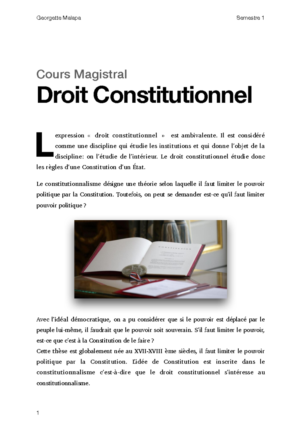 Cours Magistral "Droit Constitutionnel" - Cours Magistral Droit ...