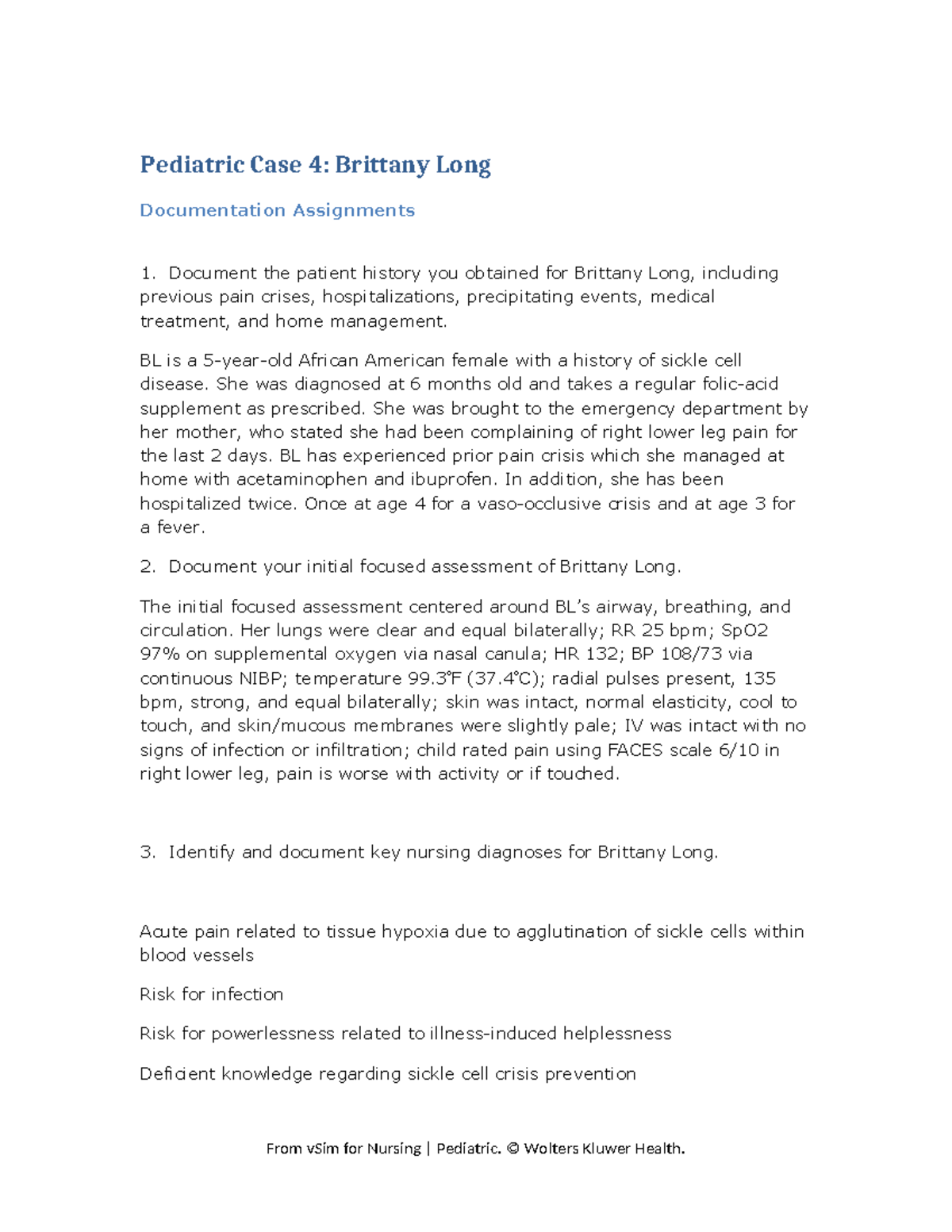 Ped Case 04 Brittany Long v Sim2 DA - Pediatric Case 4: Brittany Long ...