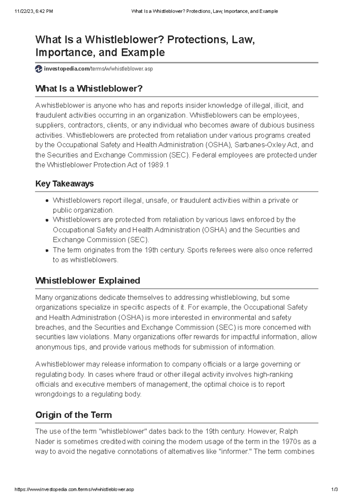 What Is a Whistleblower Protections, Law, Importance, and Example - asp ...