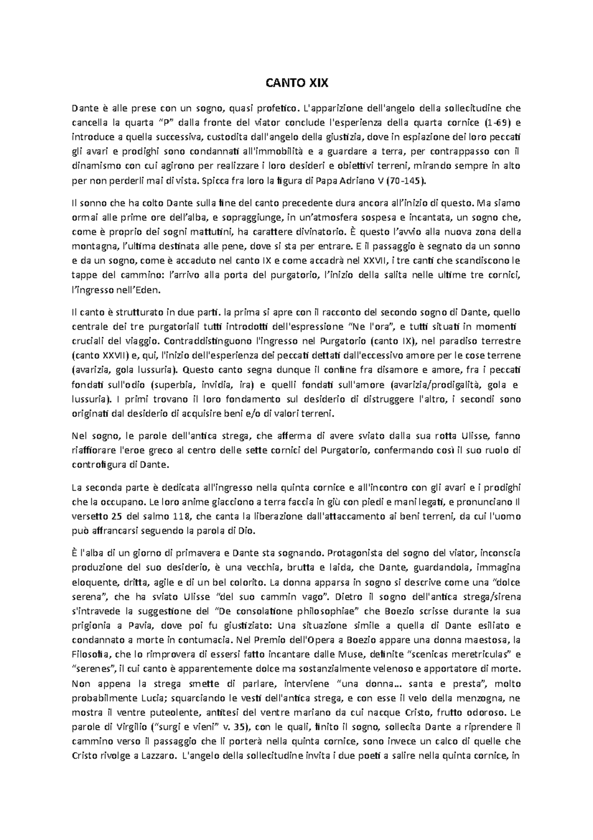 Canto XIX - Purgatorio - CANTO XIX Dante è alle prese con un sogno ...