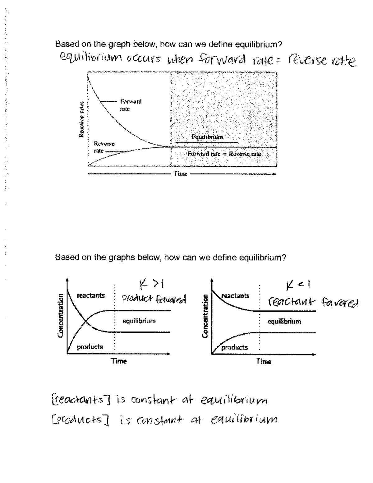 Equilibrium intro examples ans key - CHEM 10113 - Studocu