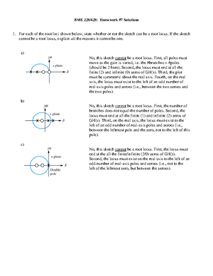 HW7 solns 2020 - BME 228/428: Homework #7 Solutions For each of the ...