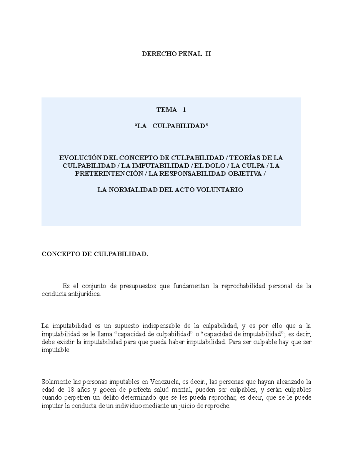 GUIA Derecho Penalâ II. Clases ON LINE Felix Freites. 1er parcial ...