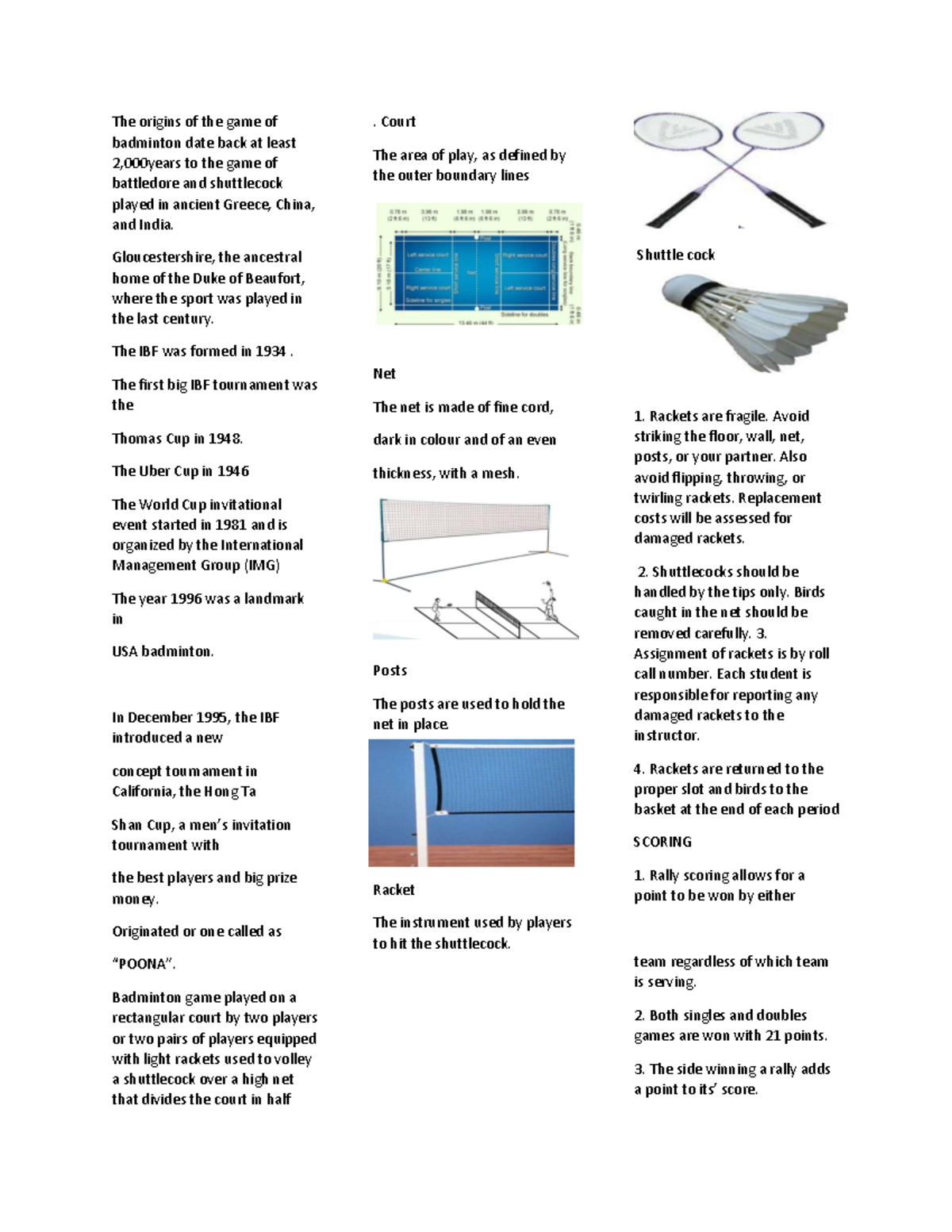 The origins of the game of badminton date back at least 2 - The origins ...