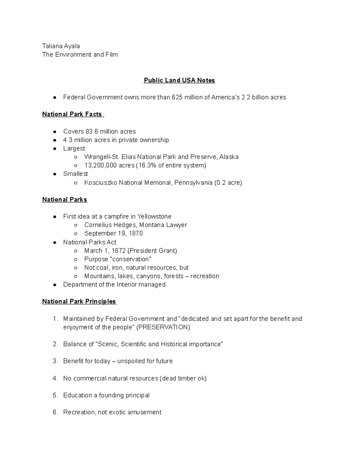 Public Land USA - The professor I had was Daniel Moscovici. These notes ...