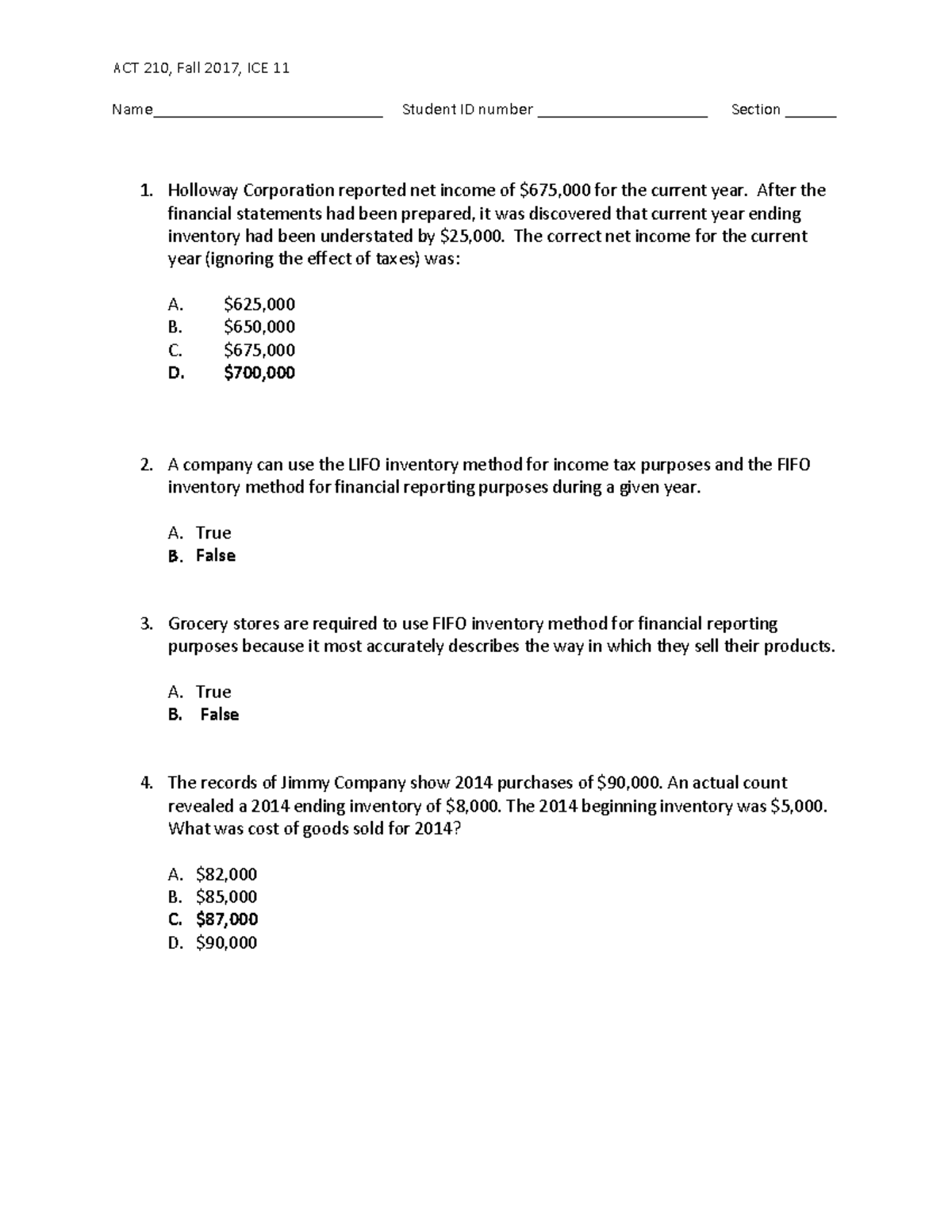 ICE 11 Solution - practice questions given every class with answers ...