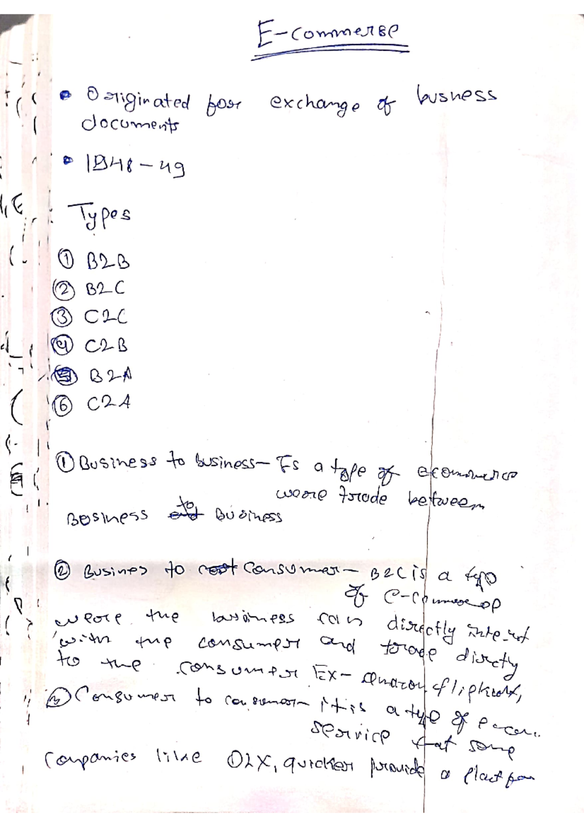 E Commerce Notes Bachelor Of Computer Application Studocu