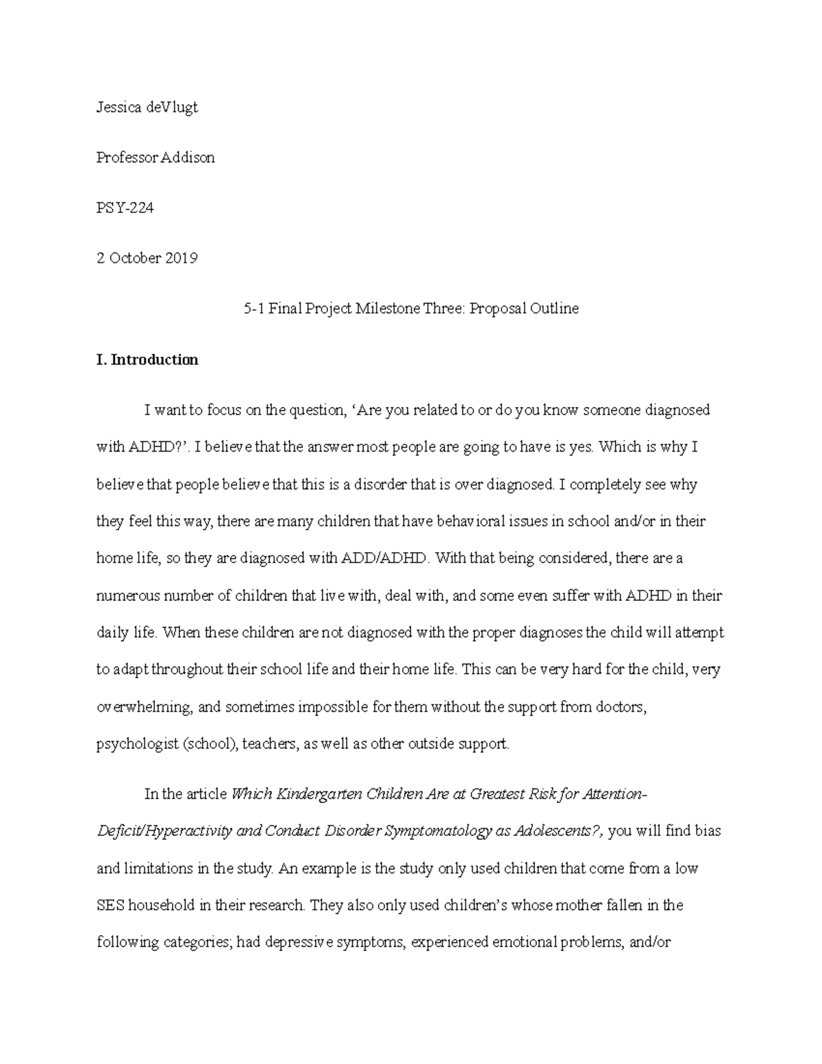 5-2 Final Project Milestone Three - Proposal Outline - Introduction I ...