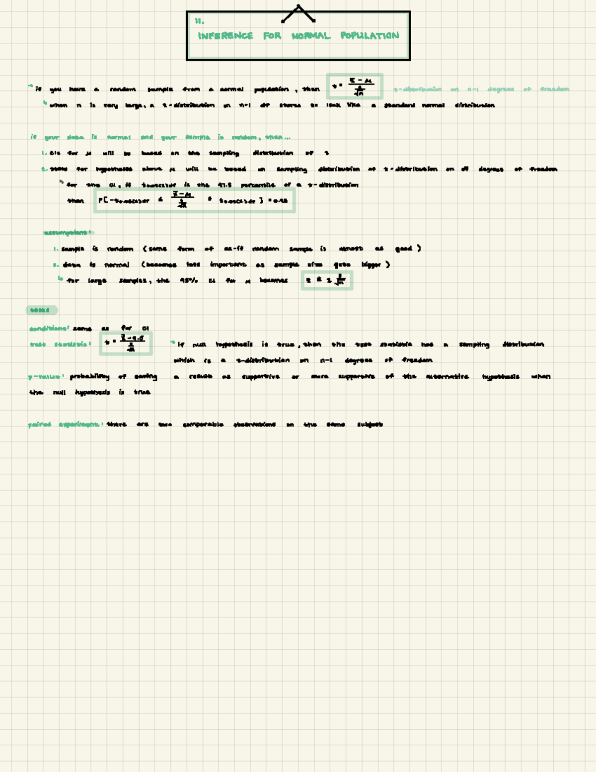 11- Inference for Normal Pop - II. ooo so INFERENCE FOR NORMAL ...