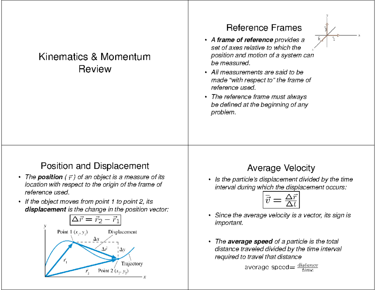 05 PHY LCZ numerical simula 2 - Reference Frames Kinematics Momentum ...