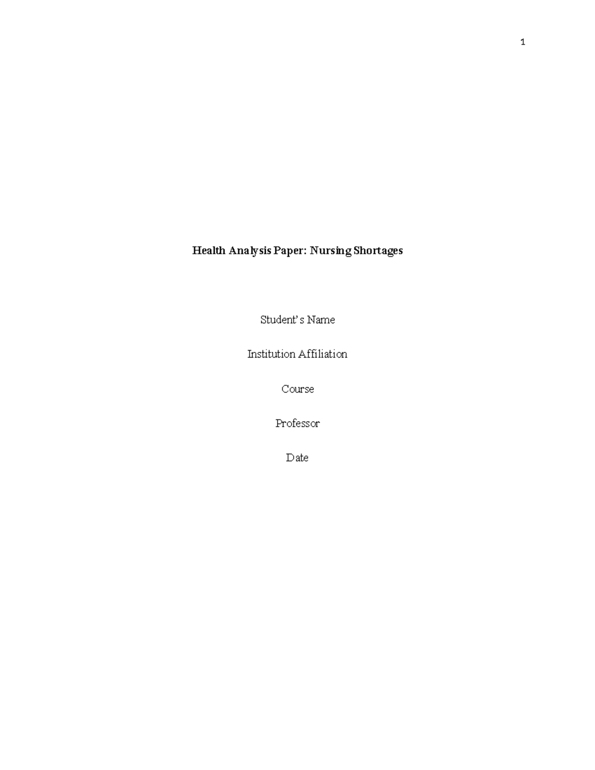 Health Analysis Paper - Summary Medical Physiology - 1 Health Analysis ...