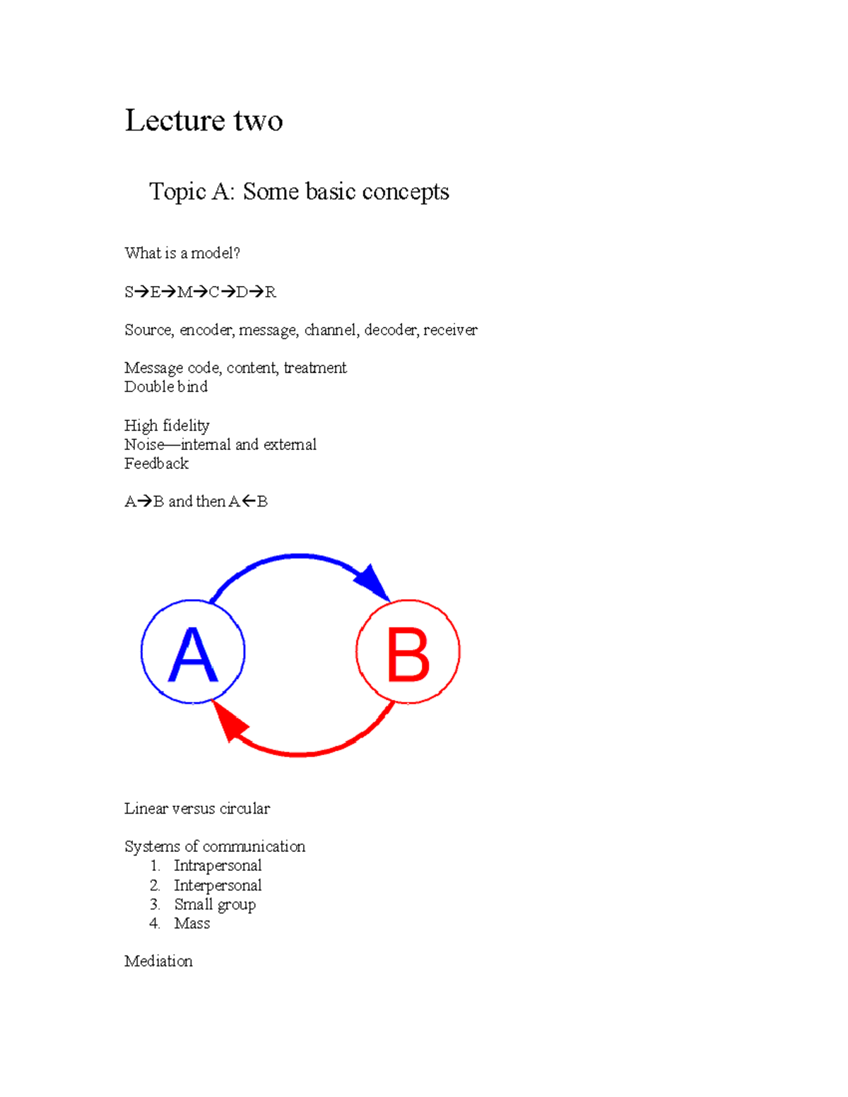 Lecture two - Lecture two Topic A: Some basic concepts What is a model ...