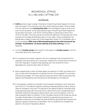 Handout - Ethical Reasoning - BIOMEDICAL ETHICS WEEK 2 - ETHICAL REASONING NONMORAL arguments ...