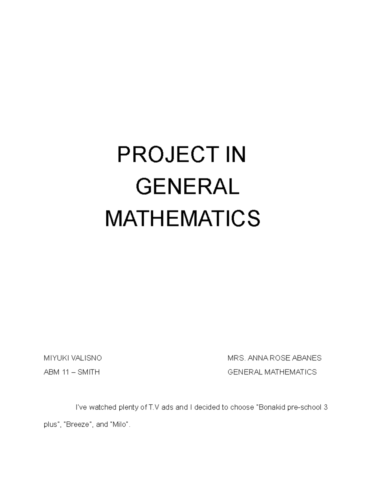 ORAL Communication - Lecture notes 1 - PROJECT IN GENERAL MATHEMATICS ...