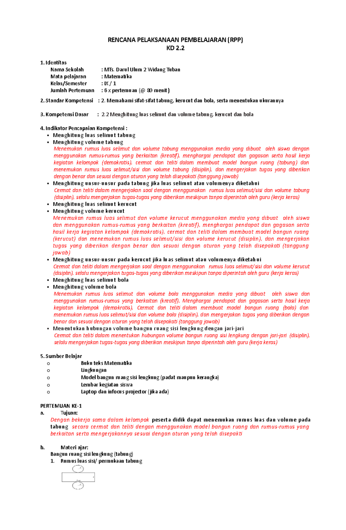 19 rpp brsl 2 - Abcd - RENCANA PELAKSANAAN PEMBELAJARAN (RPP) KD 2 ...